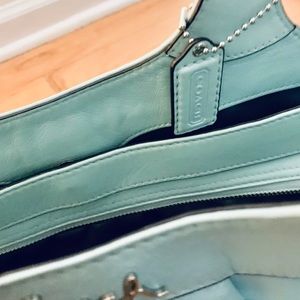 Coach | Bags | Coach Baby Blue Leather Handbag | Poshmark
